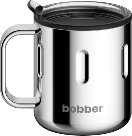 Mug by bobber — 10 oz Stainless Steel Insulated Coffee Mug with Handle